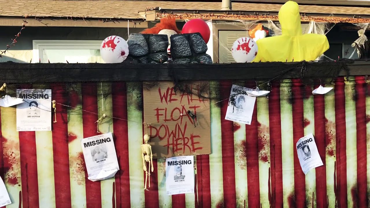 It Movie theme Halloween outdoor decorations - YouTube
