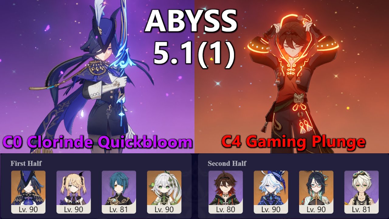 5.1(1) Spiral Abyss Clear || Clorinde Quickbloom / Gaming Plunge || no ...