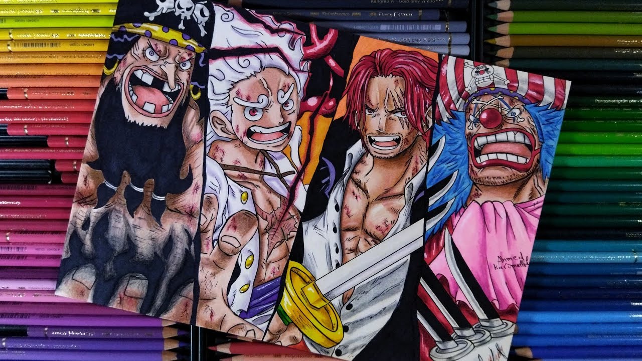 Drawing 4 Emperors / Yonkou | One Piece | Blackbeard - Luffy - Shanks ...