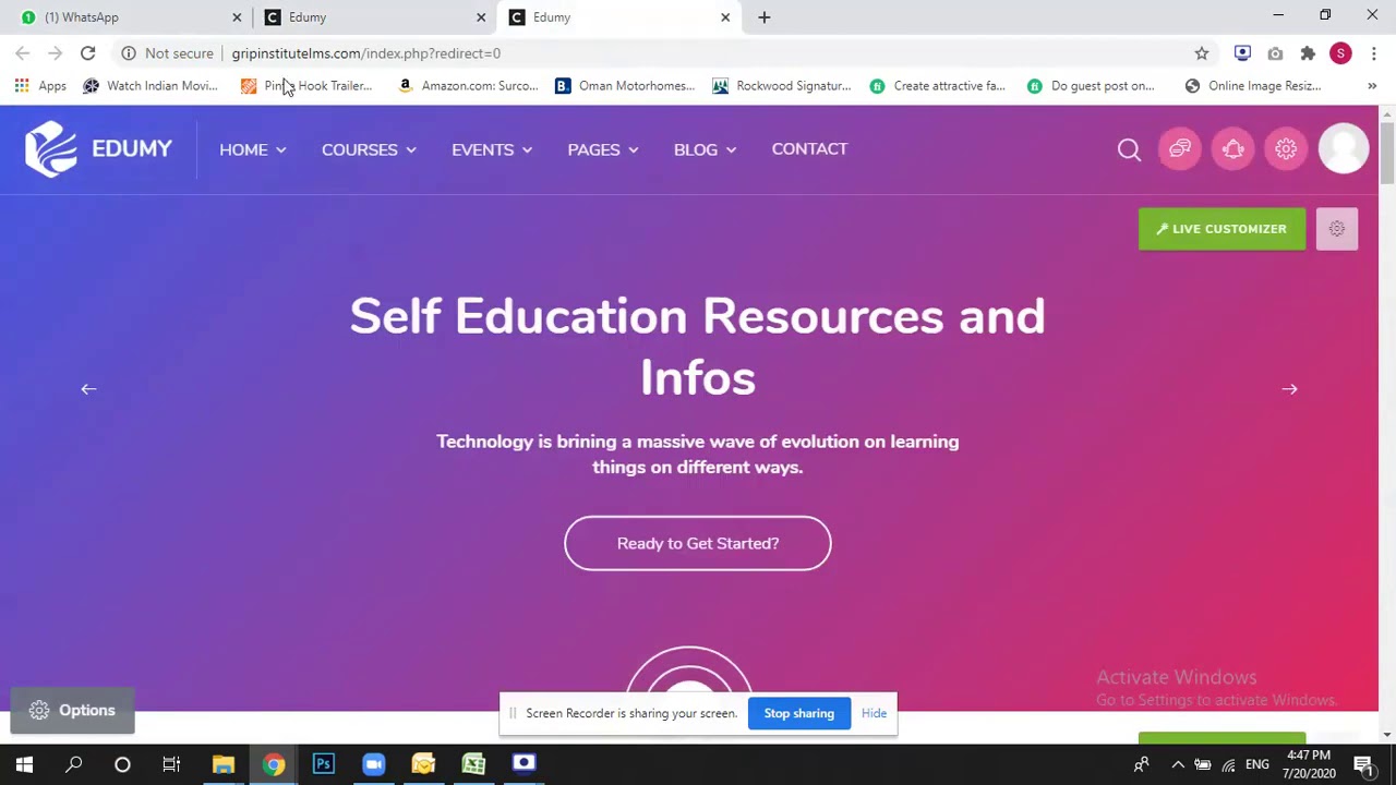 Edumy Slider Images and Menu Bar - YouTube