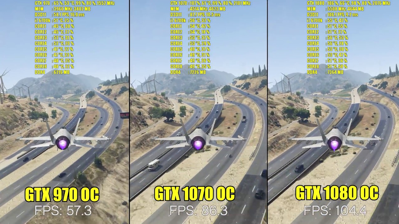 GTA 5 GTX 970 OC - GTX 1070 OC - GTX 1080 OC | 1080p & 1440p | FRAME ...