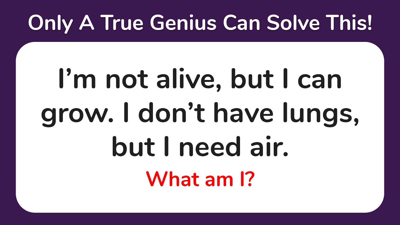 ONLY GENIUSES CAN SOLVE THESE 25 RIDDLES 🧠 💯| RIDDLE QUIZ - YouTube
