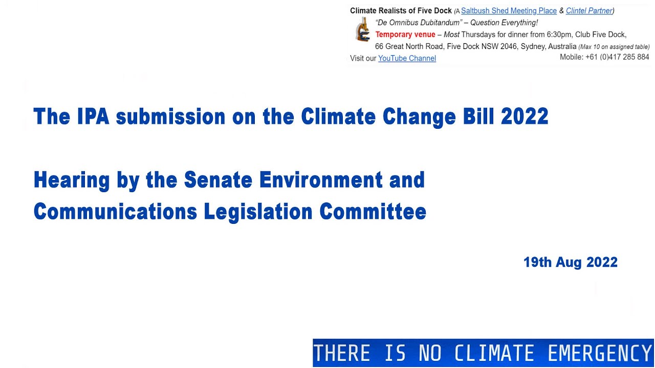 The IPA submission on the Climate Change Bill 2022 by Daniel Wild ...
