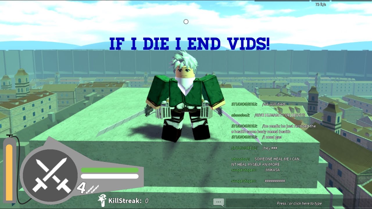 If I die video ends! AOT Downfall! (Roblox) - YouTube