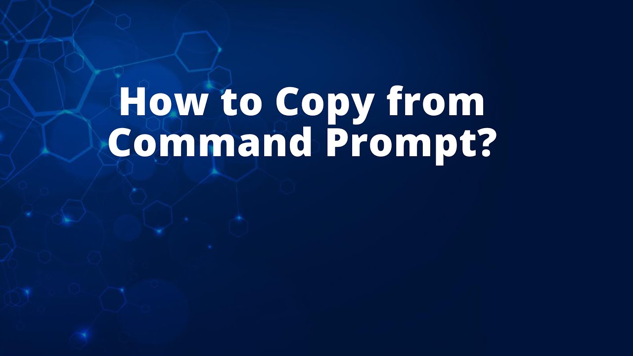 How to Copy from Command Prompt? - YouTube
