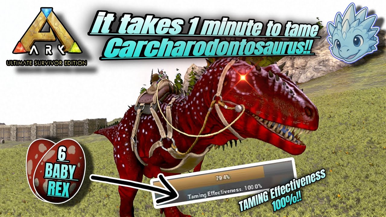 HOW TO TAME CARCHARODONTOSAURUS IN 1 MINUTE | ARK ULTIMATE MOBILE ...