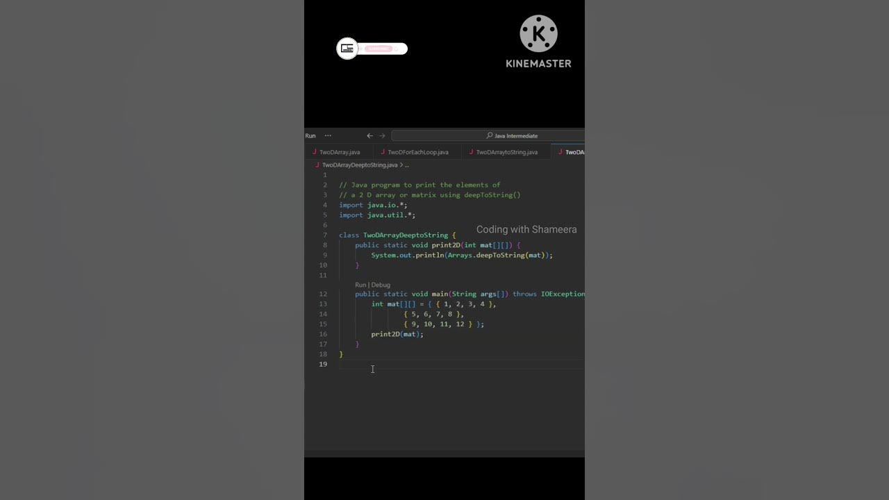Print 2d Arrayarraysdeeptostring Method Codingwithshameera1 Java Coding Youtube 3782