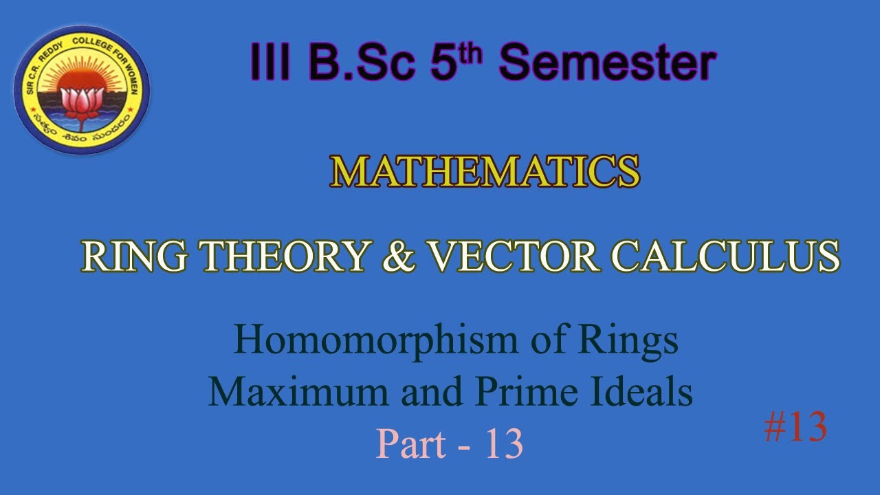 13. III BSc 5th Sem - Mathematics - Ring Theory & Vector Calculus ...