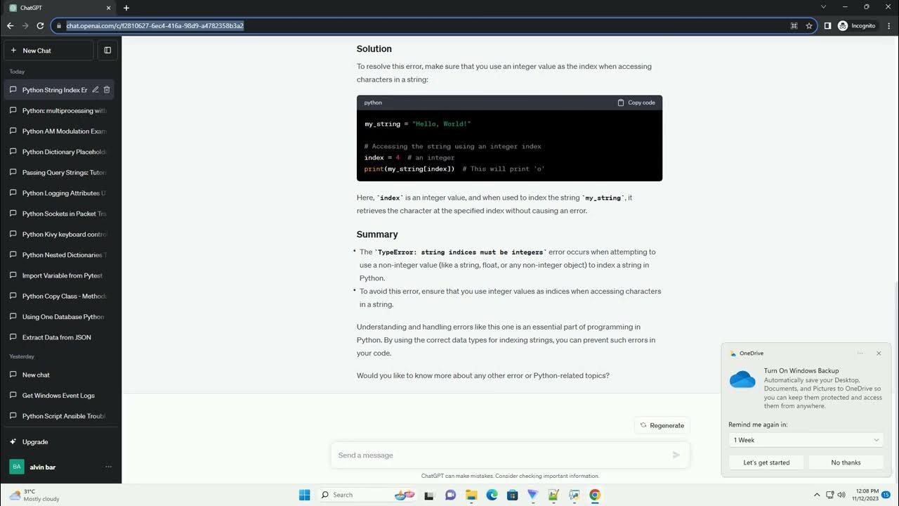Python Error string indices must be integers - YouTube