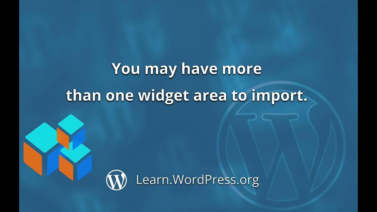 Importing widget areas from a classic theme to a block theme - YouTube