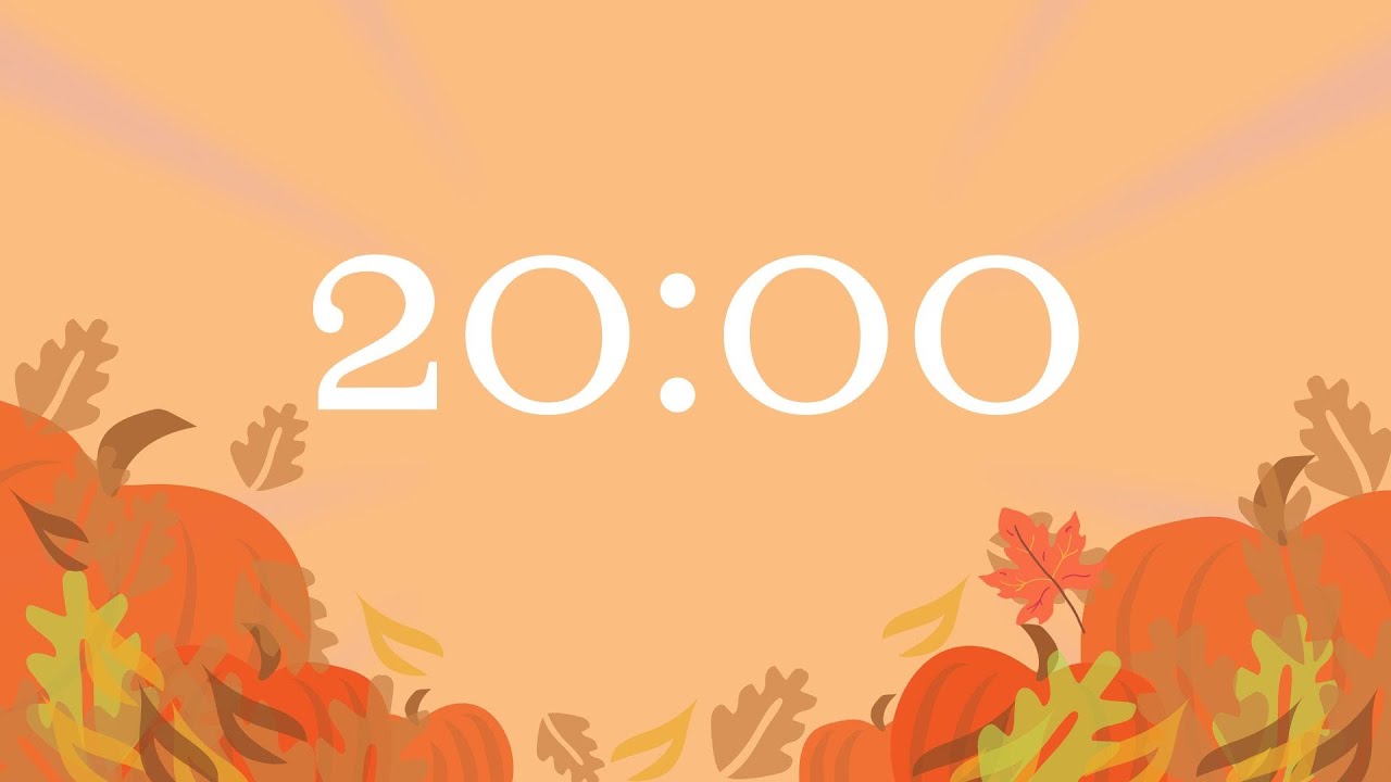 FALL THANKSGIVING 20 MINUTE TIMER - Pomodoro Timer - Relaxing Acoustic ...