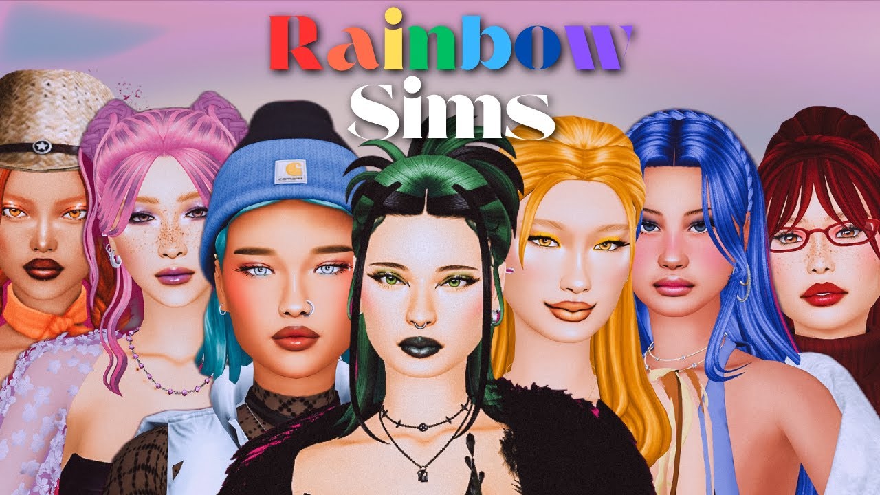 Creating Sims as Rainbow Colours | Sims 4 Create A Sim Challenge - YouTube