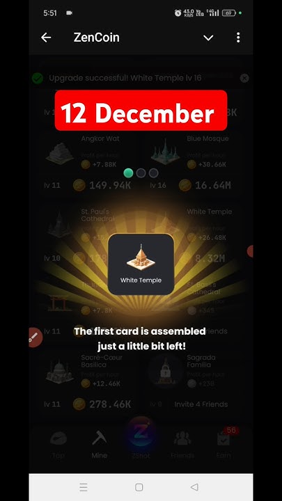 Zen coin daily combo 12 December | Zen coin today combo cards 12 December | Zen coin airdrop ...