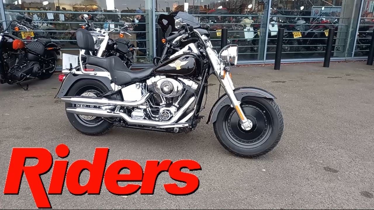 Harley Davidson FLSTF Fat Boy 15th Anniversary (Black) walk around with ...