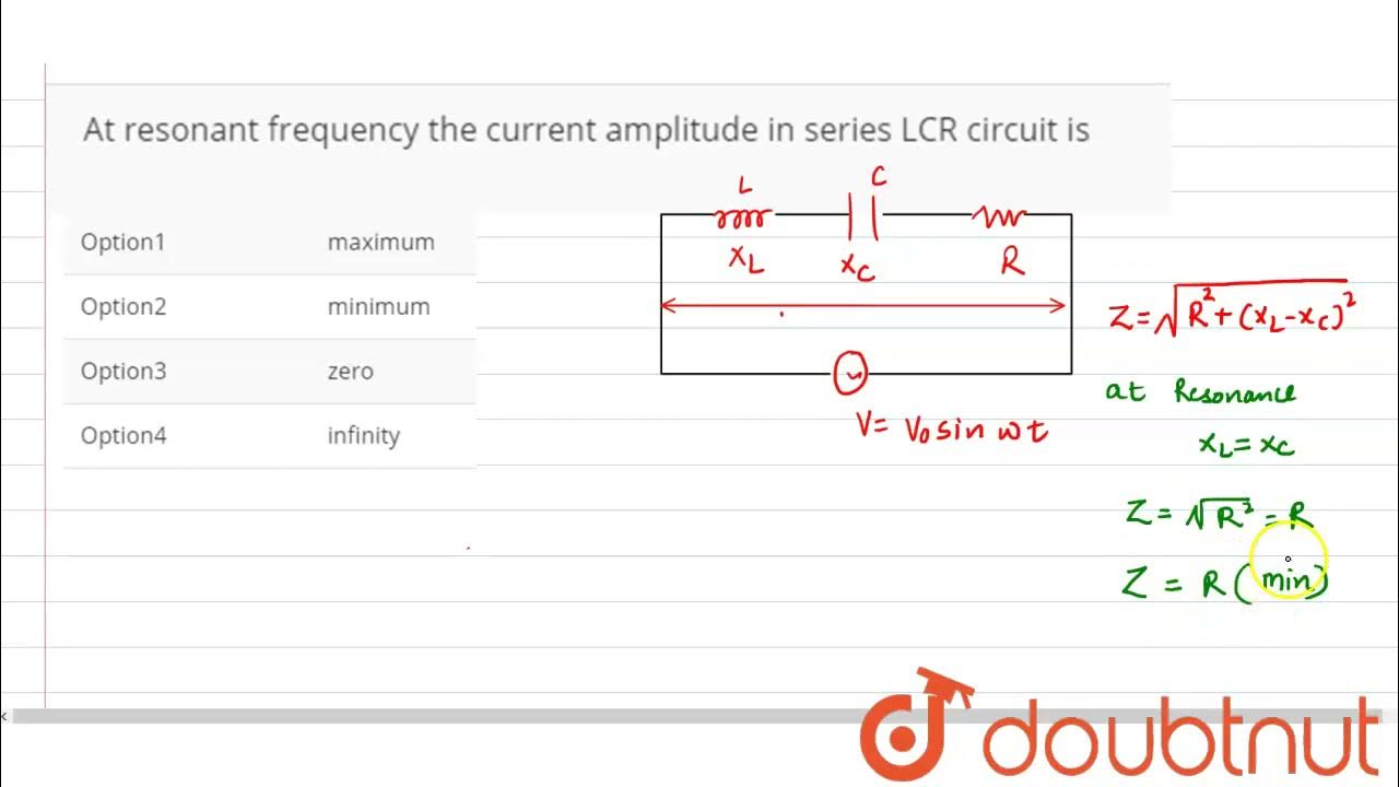 At resonant frequency the current amplitude in series LCR circuit is ...