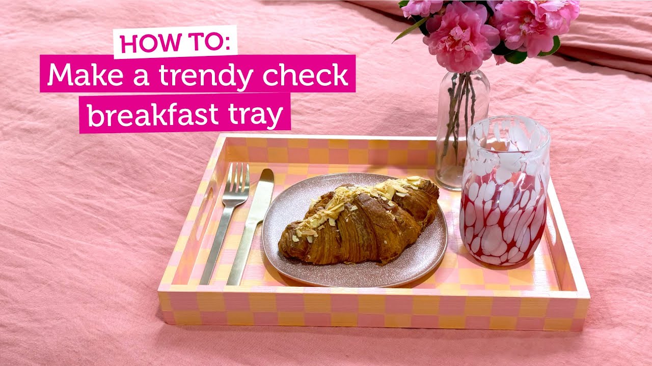 How To Make A Trendy Check Breakfast Tray | Inspirations Paint - YouTube