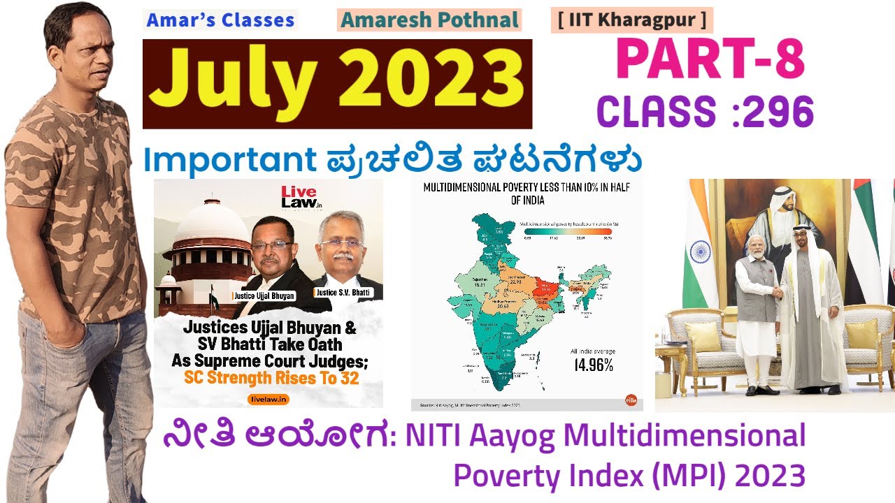 Class 296 | July 2023 PART-8 | Important Current Affairs | Amaresh ...