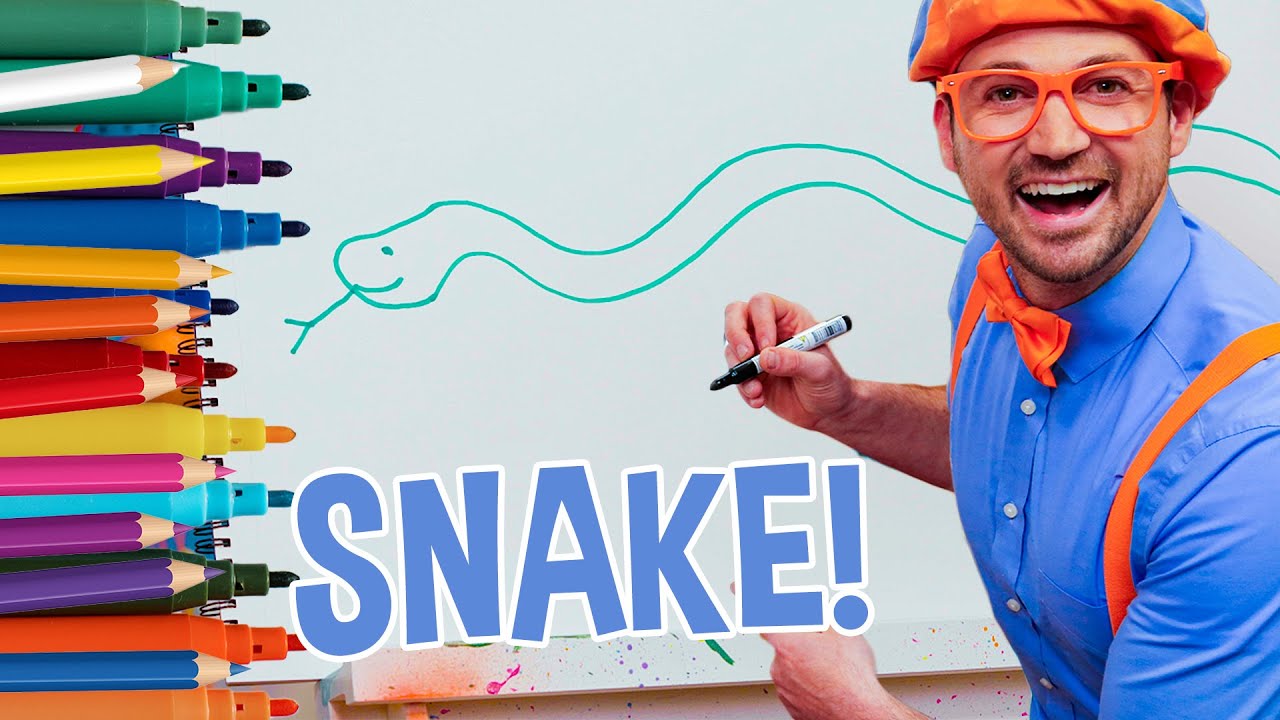 How To Draw a SNAKE - Blippi! Fun To Draw | Kids Art - YouTube