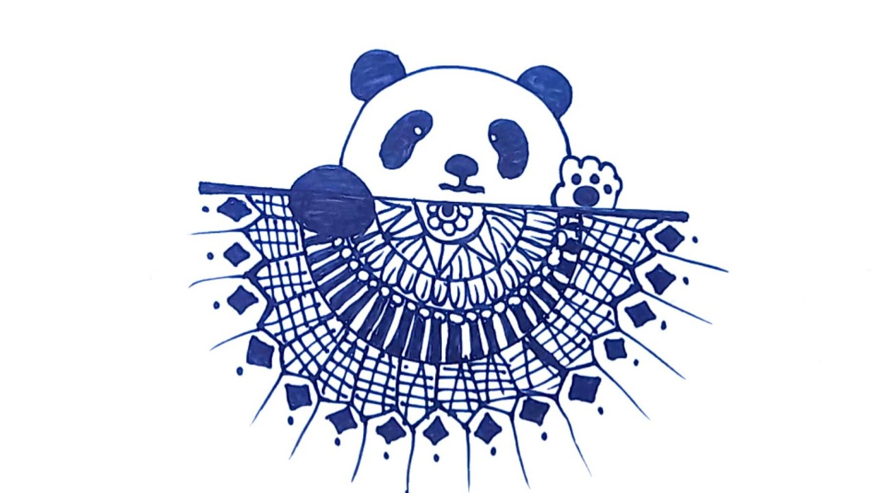 Panda drawing easy | Panda mandala art drawing | How to draw a panda ...