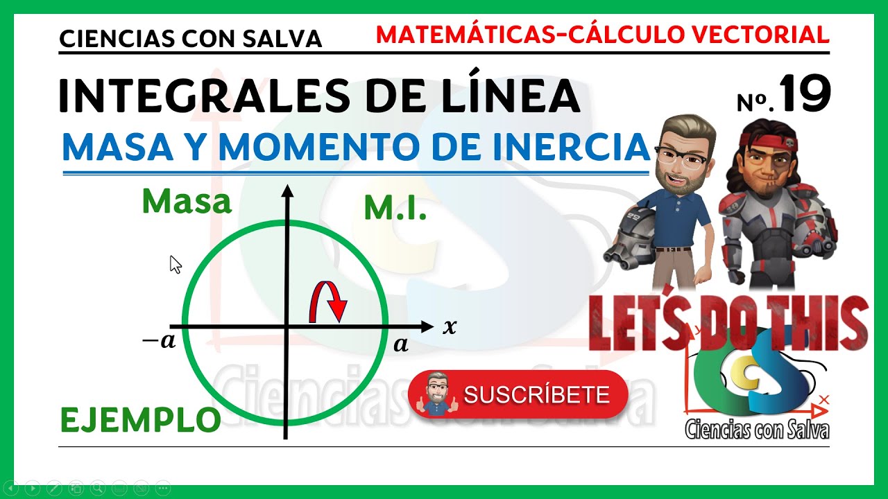 Integrales de línea 19. Cálculo de masa y del momento de inercia. - YouTube
