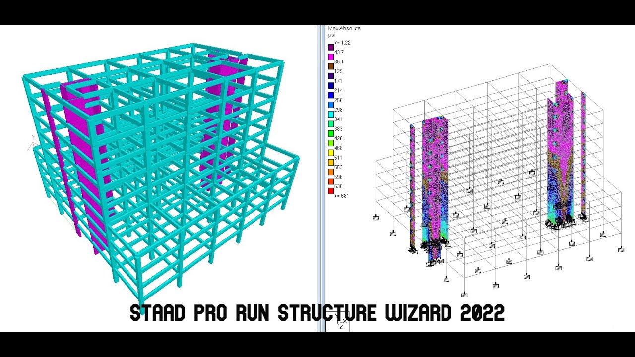 Staad Pro Run Structure Wizard 2022 - YouTube
