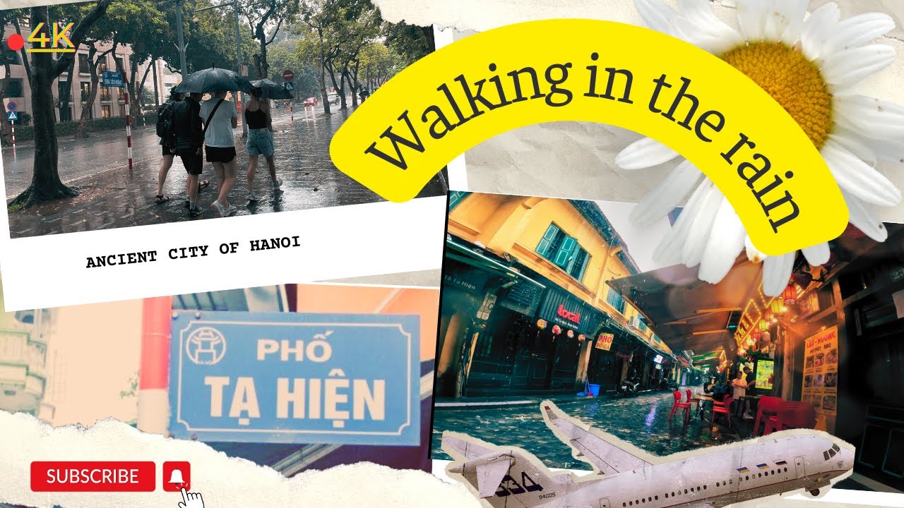 Walking tour in the RAIN in Hanoi's Old Quarter - 🇻🇳 [4K] Vietnam ...