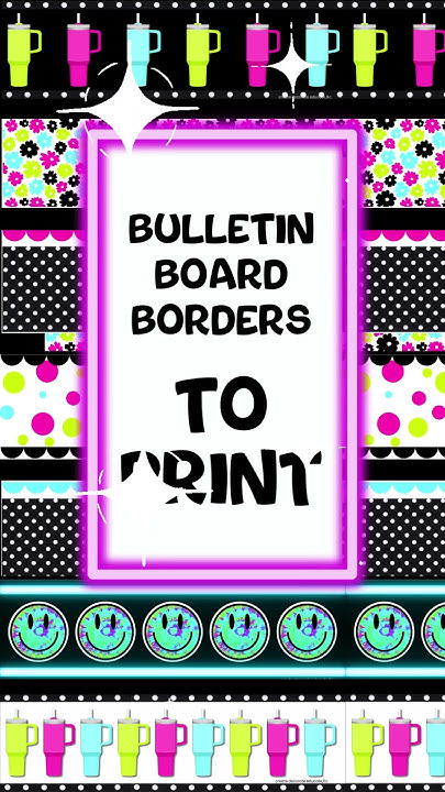 Stanley Cup Inspired Neon Borders | Bulletin Board Printable Borders ...