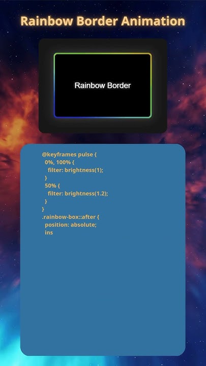 Rainbow Border Animation Learnhtml5andcss3 Coding Programming Html Cssanimation Css Youtube
