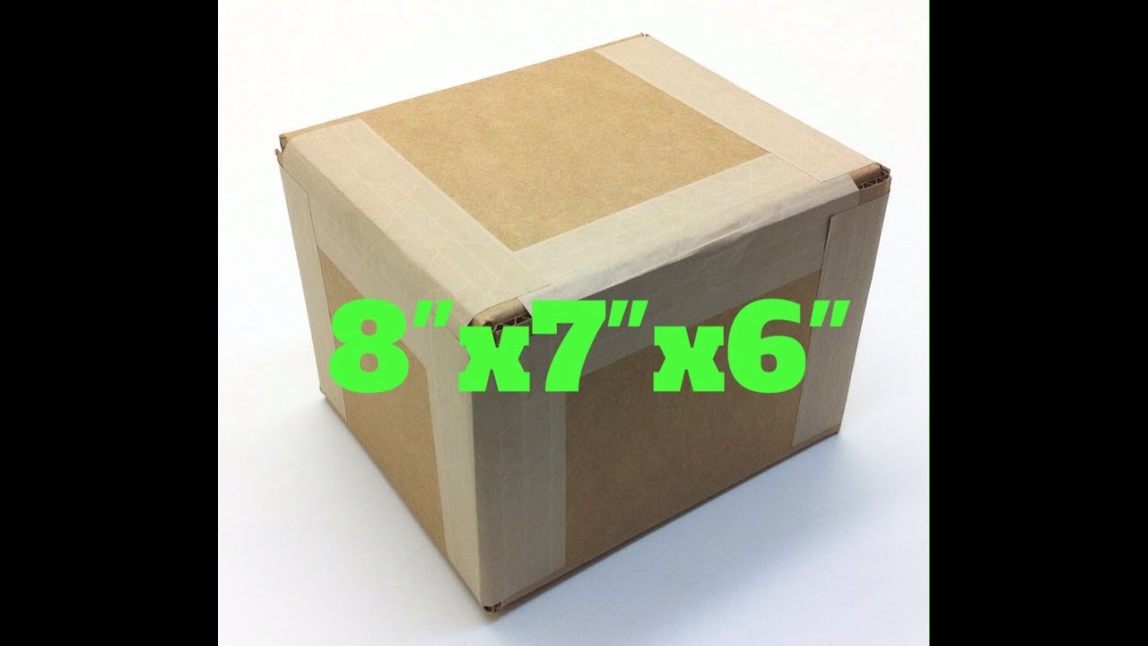 How To make a 8"x7"x6" cardboard box at home - YouTube