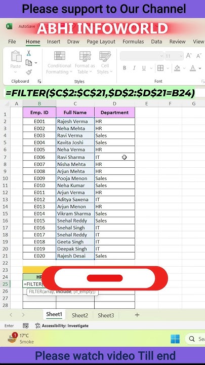How to Use Filter Function In Excel #excel #exceltips #exceltutorial #shortsfeed - YouTube