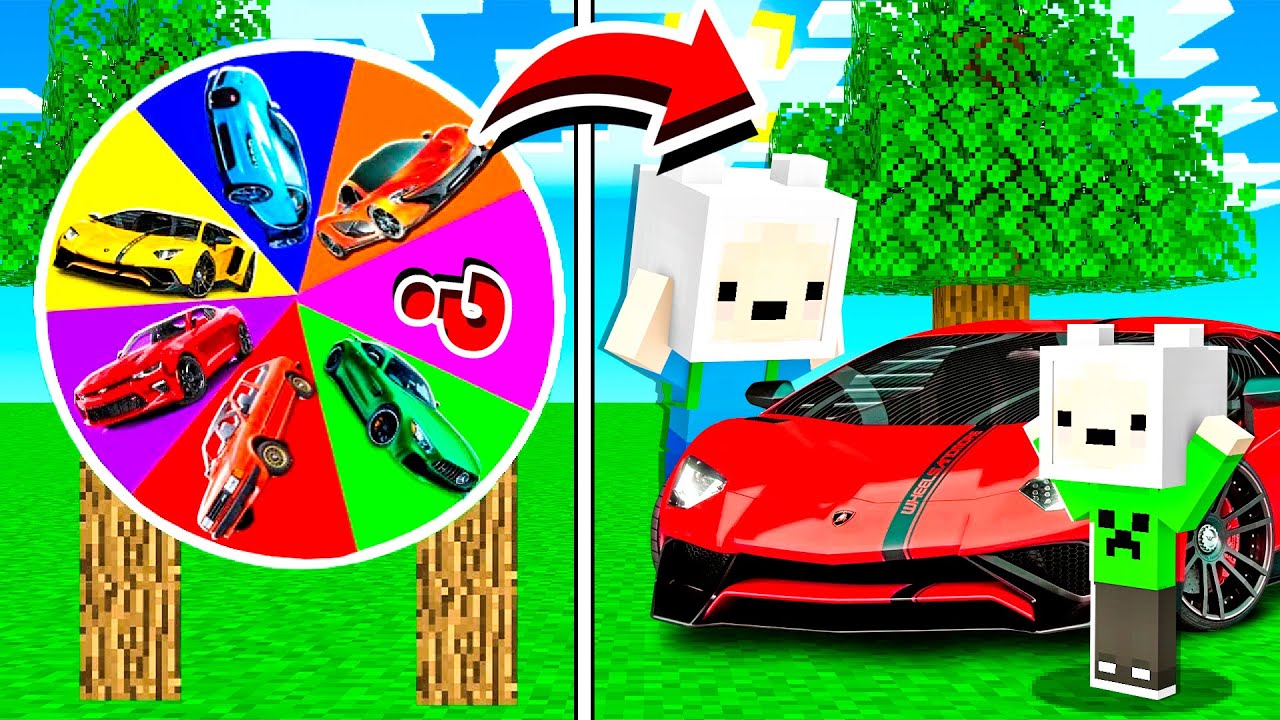 BABY LAMI DREHT am SPORT AUTO GLÜCKSRAD in Minecraft! - YouTube