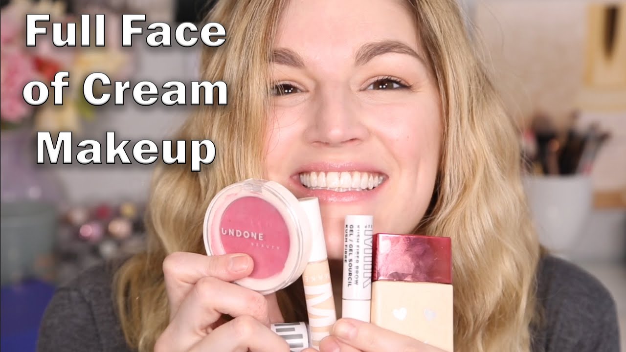 Full Face of Cream Makeup - YouTube