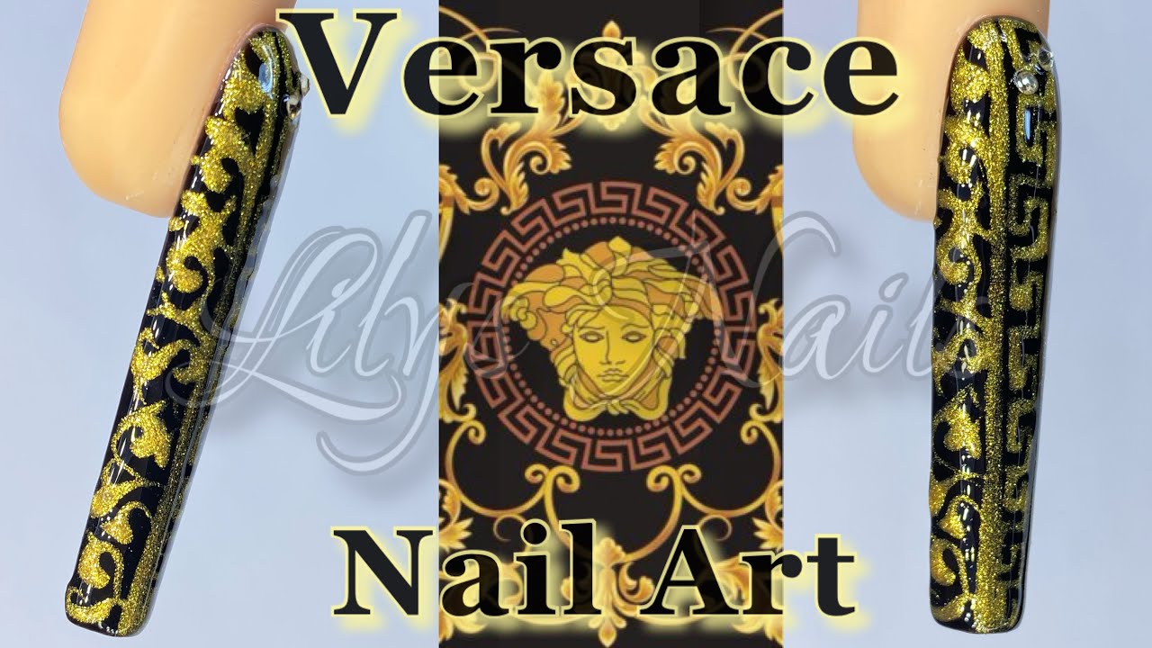 Uñas Con Diseño Versace / Nail Art - YouTube