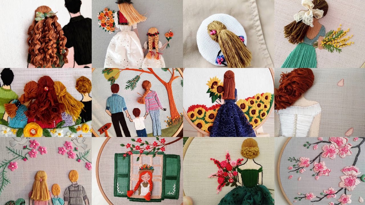 Latest embroidery ideas for 3d embroidery | hair embroidery | girl ...