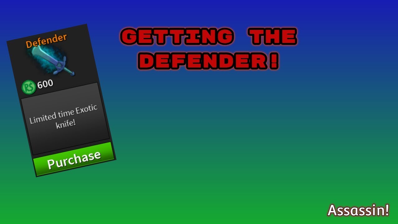 Buying the Defender in Roblox Assassin - YouTube