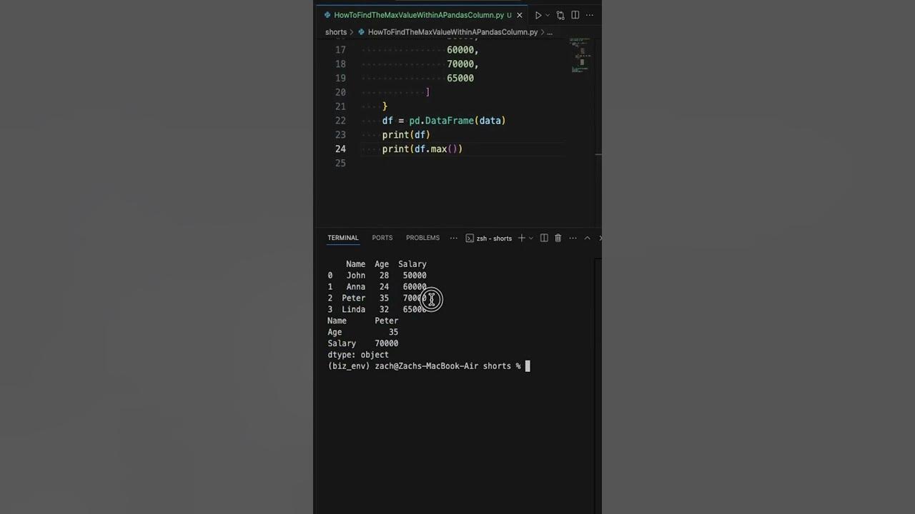 How To Find The Max Value Within A Pandas Column - YouTube