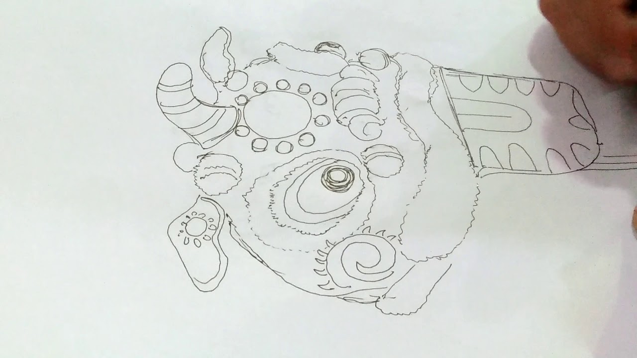 Learn How To Draw Chinese Lion Dance - YouTube