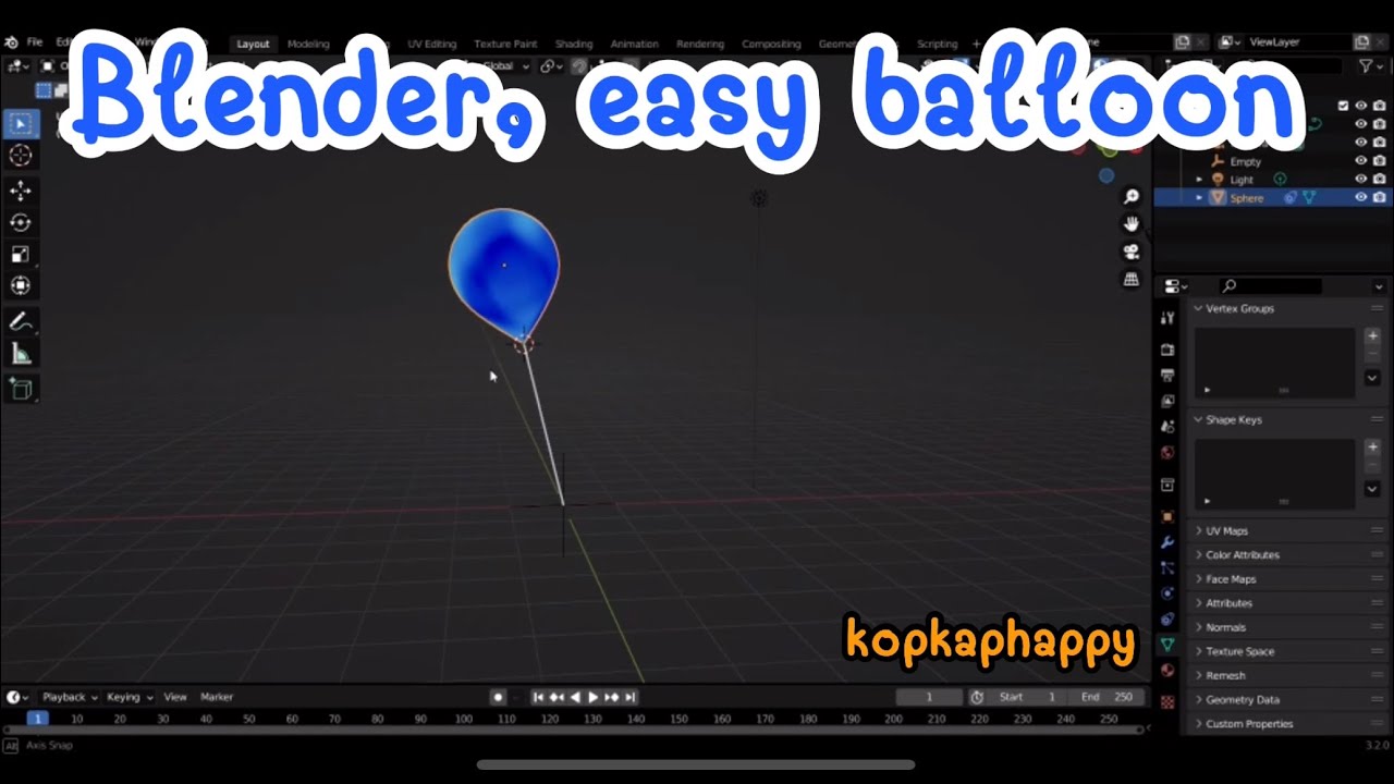 blender, easy balloon #blender #draw #balloon #cartoon - YouTube