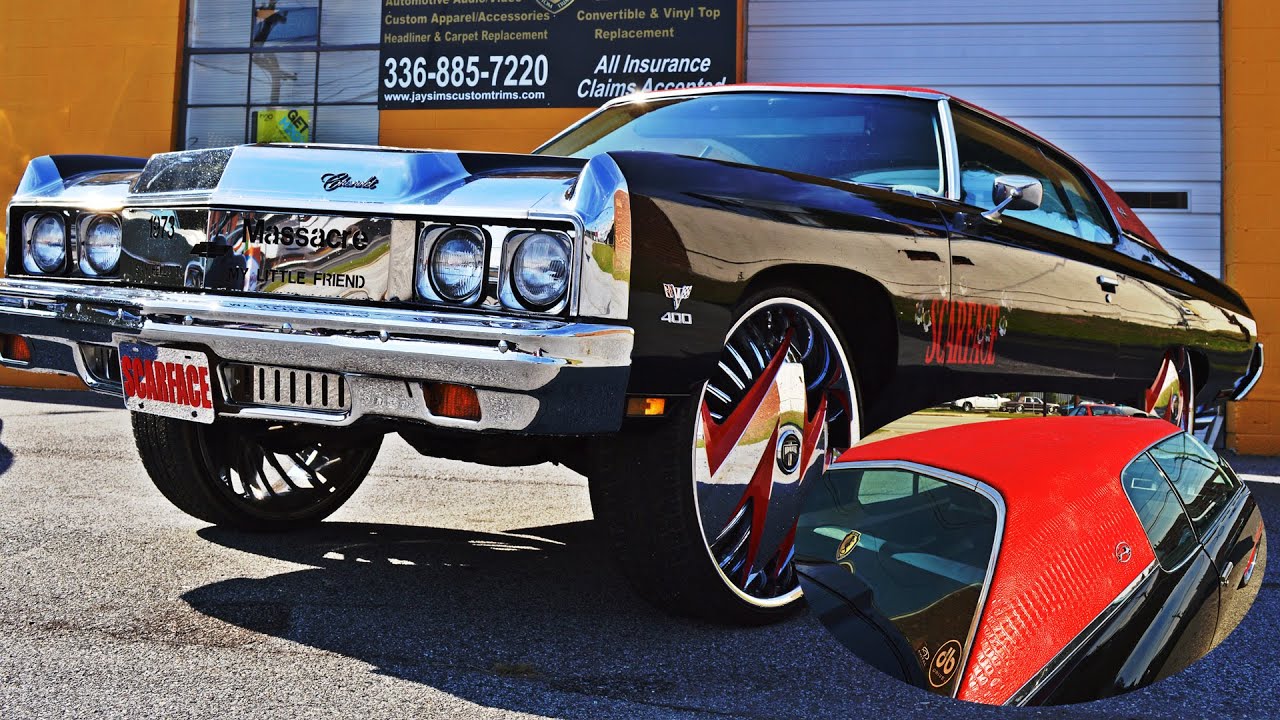 '73 SCARFACE DONK on DUB 26"s - Jay Sims Custom Trims - YouTube