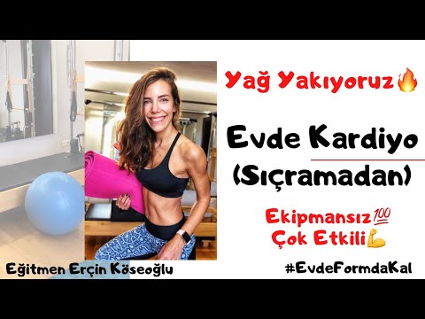 Evde Kardiyo ( Sıçramak YOK! Zıplamak YOK! ) Yağ Yakıyoruz!!