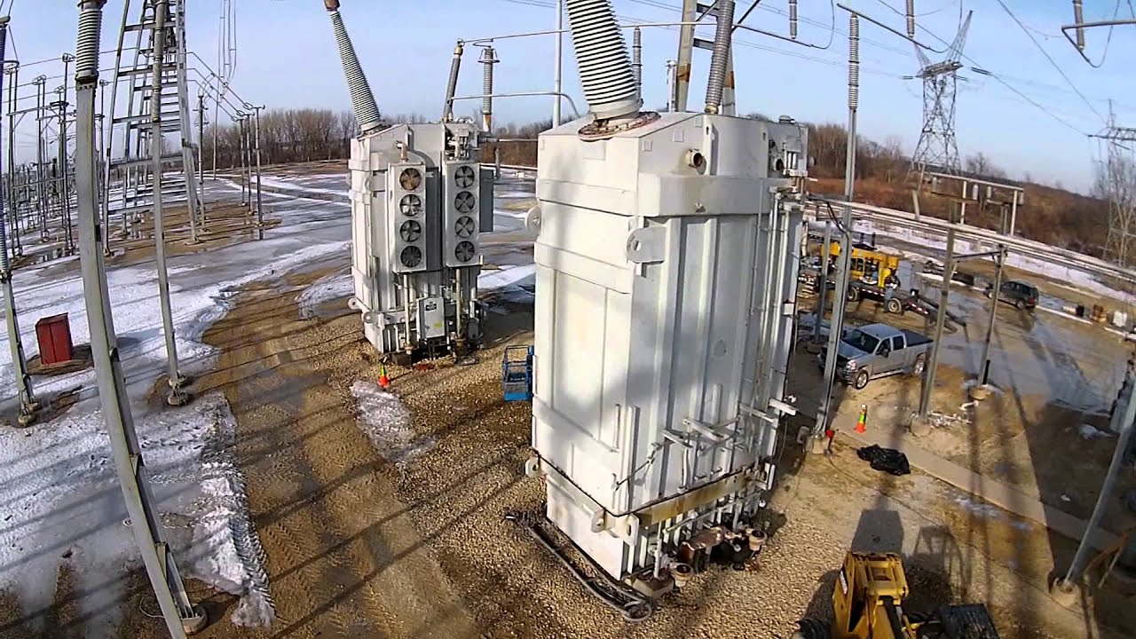 Huge! 765,000 volt transformer dismantled... helicopter view - YouTube
