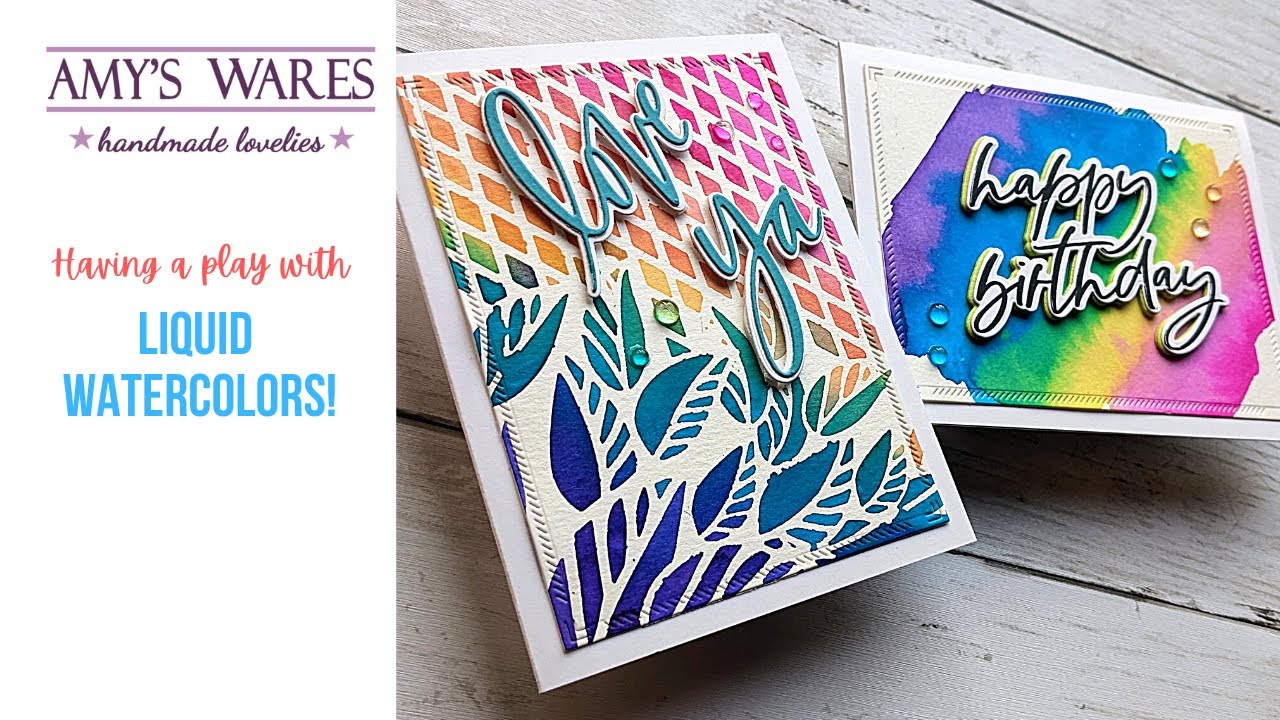 Fun with liquid watercolor! Paint on your STENCILS too! - YouTube