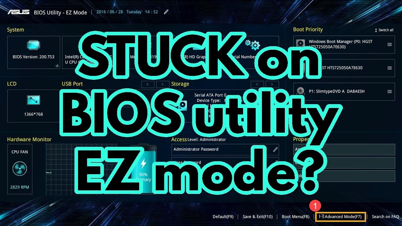 #ASUS TUF FX86F gaming Laptop: How To Fix Bios Utility EZ Mode - YouTube