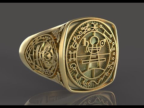 King Solomon Ring Sacred Lock 3D Model - YouTube