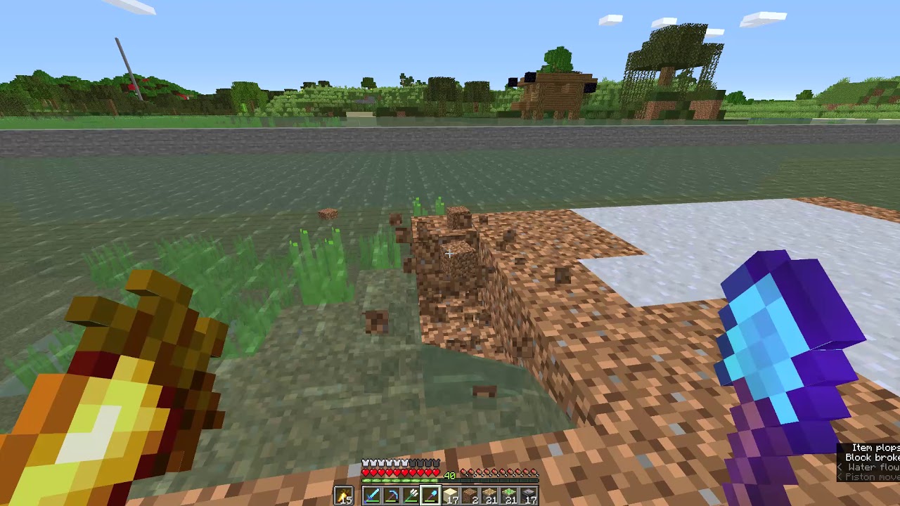 Minecraft flying machine water clearing 1 - YouTube