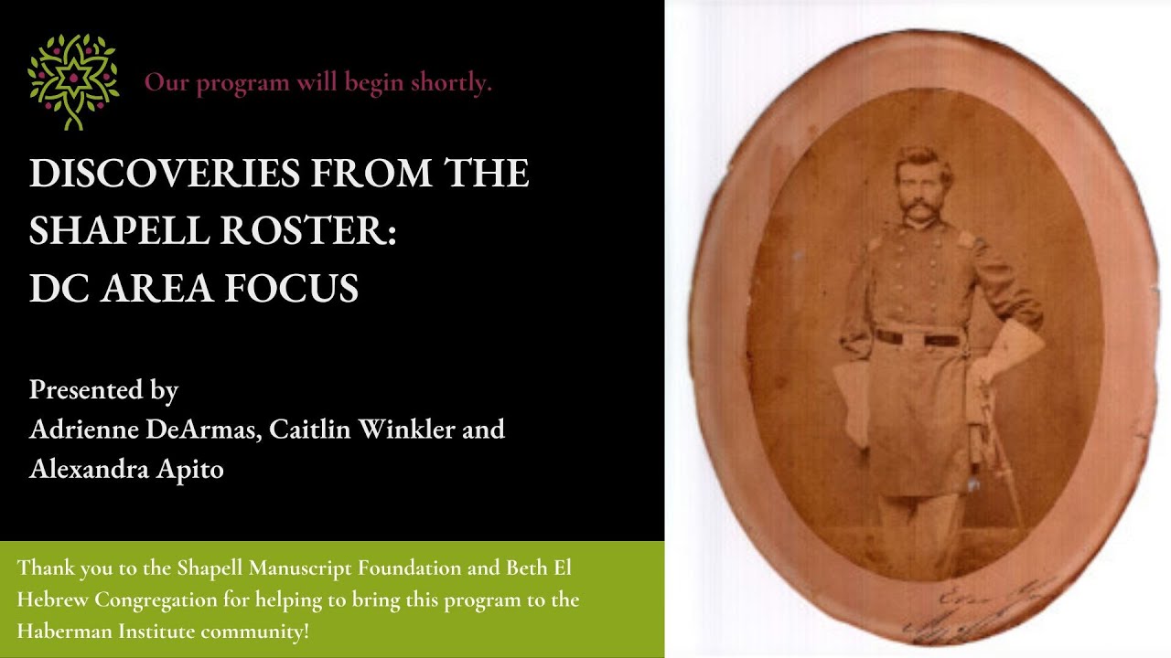 Discoveries from the Shapell Roster: DC-Area Focus - YouTube