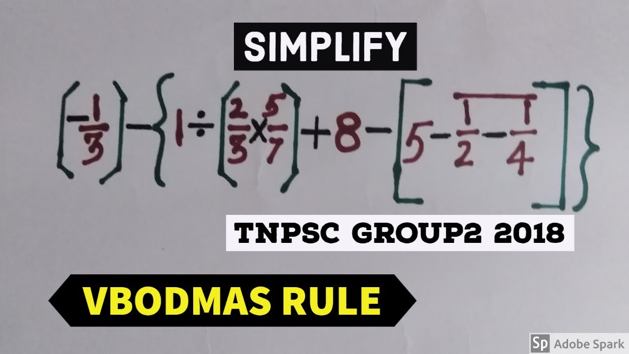Bodmas rule/tnpsc simplification tricks/vbodmas rule/simplification shortcuts/ bodmas for tnpsc ...