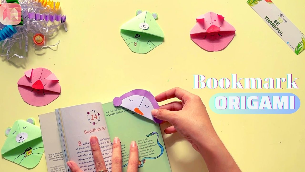 How To Make Paper Origami Bookmark Animals, Paper Bookmark, The Origami ...