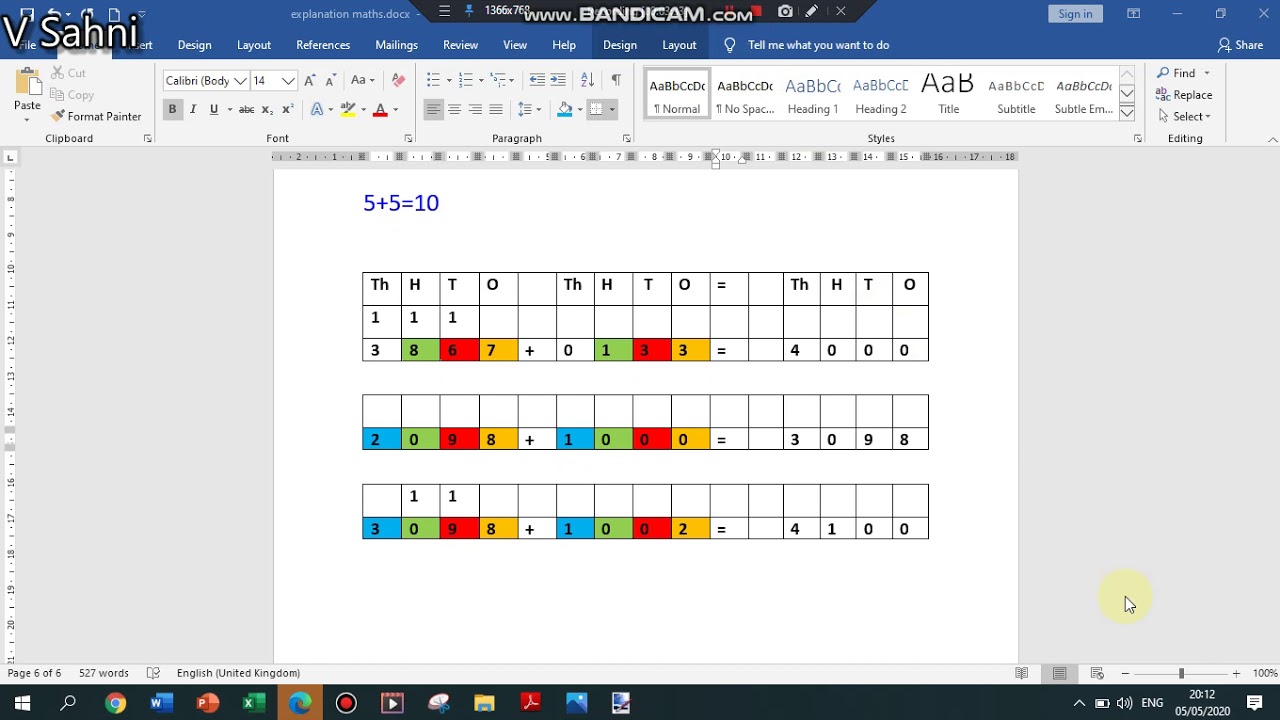 06 05 2020 video 24 Sub Properties, Mental Maths Numbers & Addition ...
